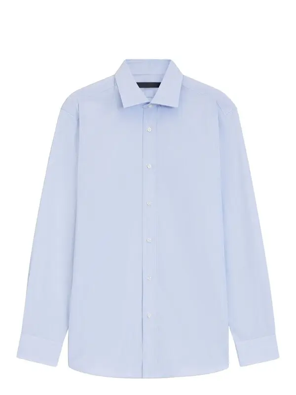 BOSS By Beckham Slim-fit Cotton Shirt - Light Blue