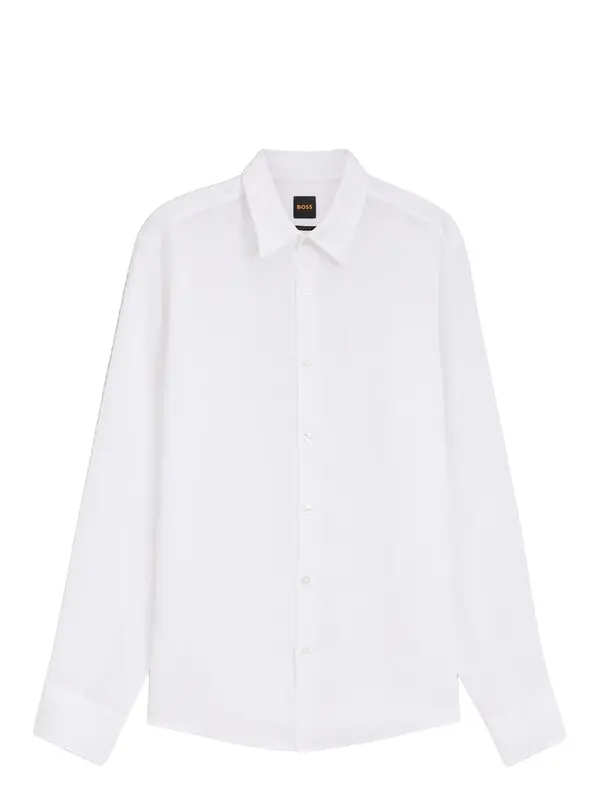 BOSS Regular-fit Shirt In Linen - White