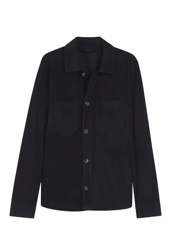 BOSS Metis Suede Shirt With Nappalan Inner - Dark Blue