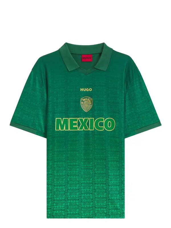 Hugo Relaxed-fit Soccer T-shirt With Nation Detailing - Mexico Green