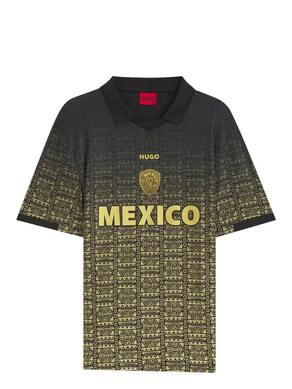Hugo Relaxed-fit Soccer T-shirt With Nation Detailing - Mexico Grey
