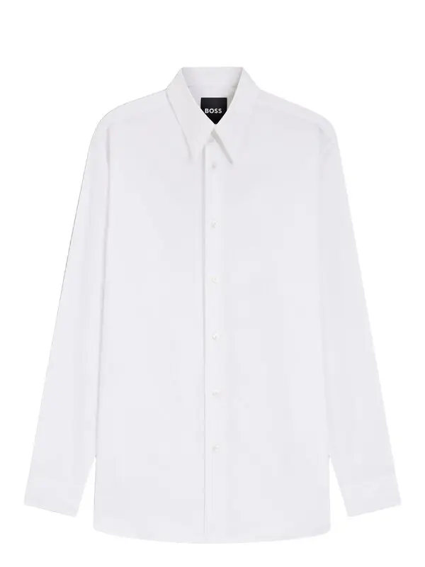 BOSS Relaxed-fit Cotton-poplin Shirt - White