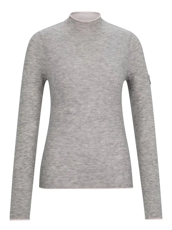 BOSS Soft-knit Sweater With Two-tone Effect - Silver