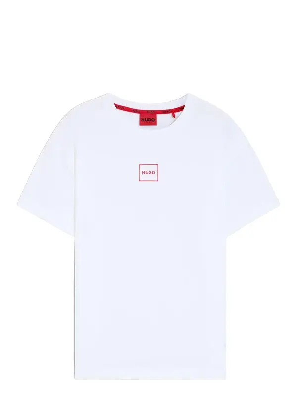 Hugo Logo-print T-shirt In Stretch Cotton - White