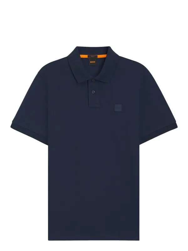 BOSS Stretch-cotton Slim-fit Polo Shirt With Logo Patch - Light Blue