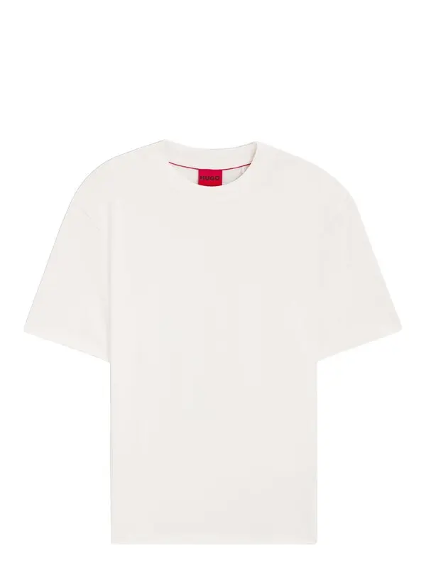 Hugo Relaxed-fit Cotton-jersey T-shirt With Logo Print - White