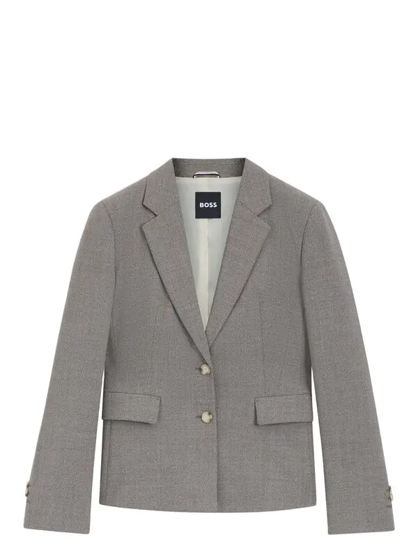 BOSS Patterned Slim-fit Blazer - Grey