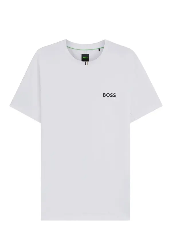 BOSS Odour-control Slim-fit T-shirt In Stretch Piqu - White