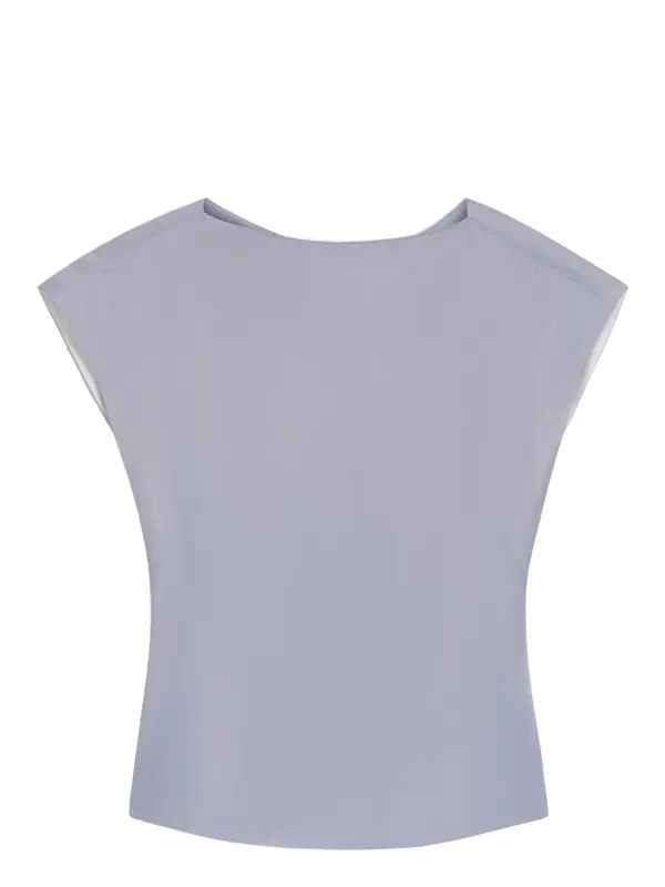 BOSS Slim-fit Draped Blouse - Light Grey