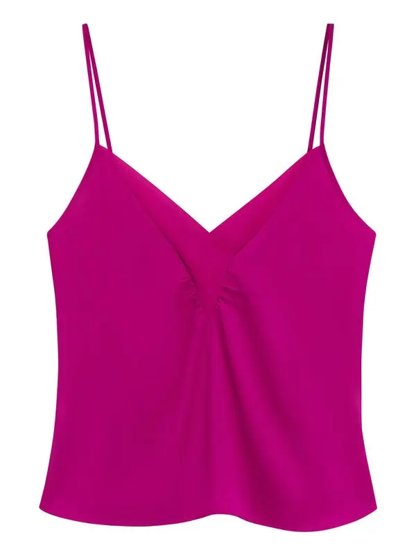 BOSS Camisole Top With Georgette Neckline - Dark Pink