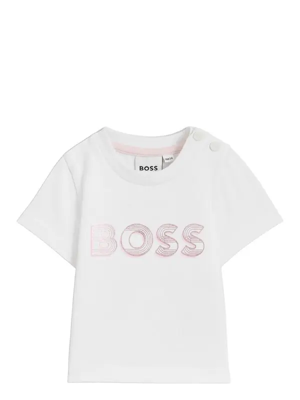 BOSS Shiny-logo T-shirt - White