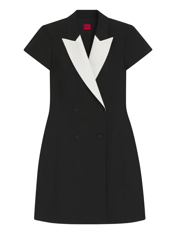 Hugo Blazer Style Dress With Lapels - Black