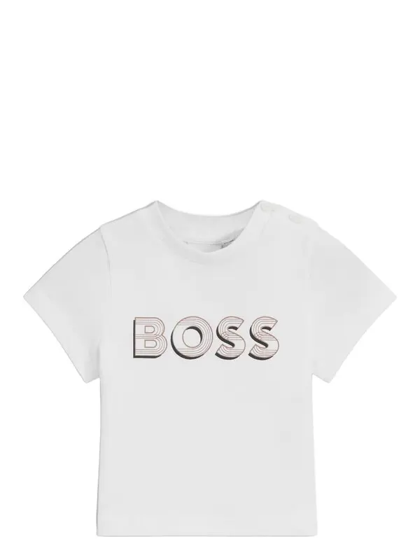 BOSS Baby Logo-artwork T-shirt In Stretch Cotton - White