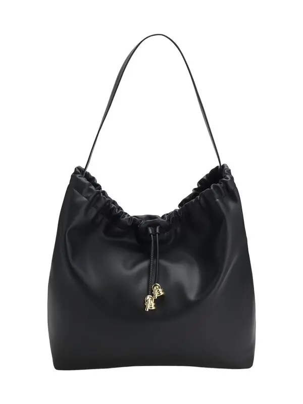Hugo Shoulder Bag With Gold-tone Hardware - Black