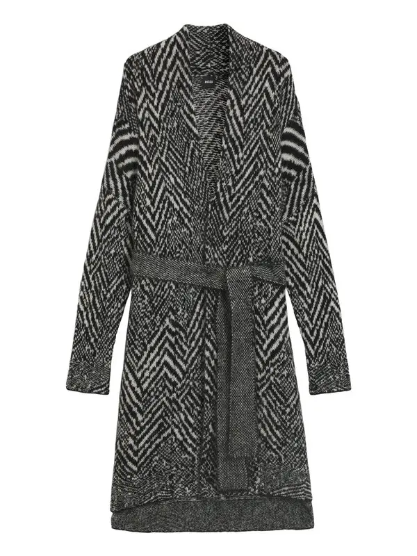 BOSS Textured-wool Blend Cardigan - Patterned
