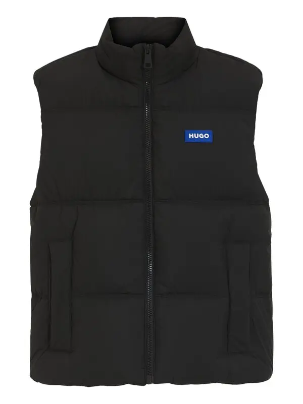 Hugo Relaxed-fit Padded Vest With Logo - Black