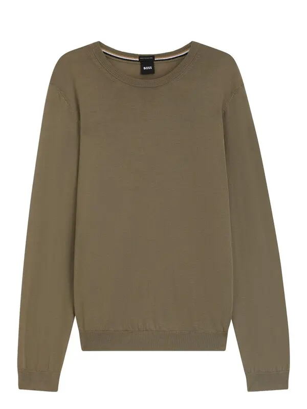 BOSS Slim-fit Sweater In Merino Wool - Light Brown