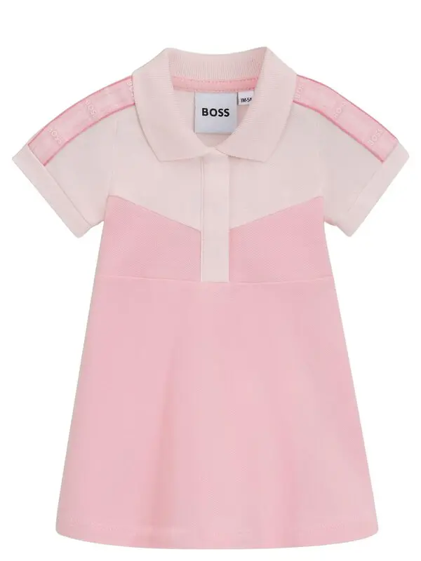 BOSS Baby Dress In Stretch-cotton Piqu - Light Pink