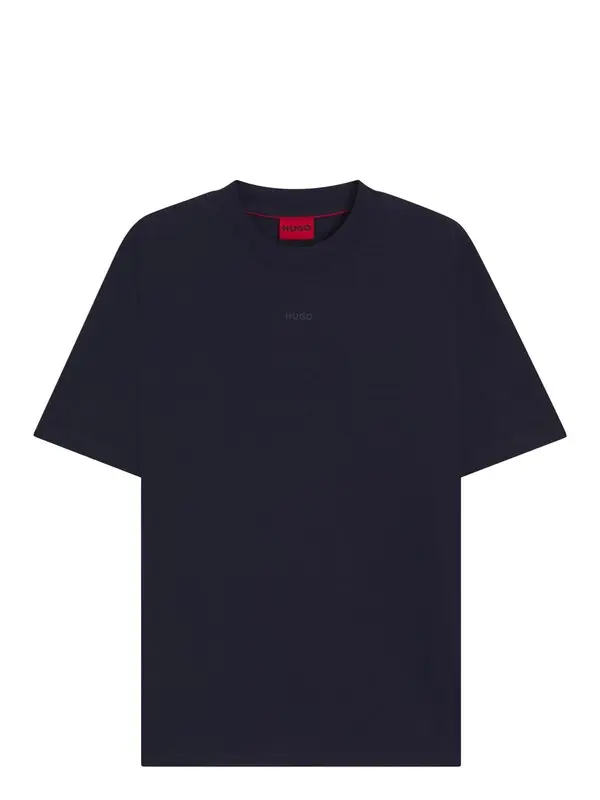 Hugo Relaxed-fit Cotton-jersey T-shirt With Logo Print - Dark Blue