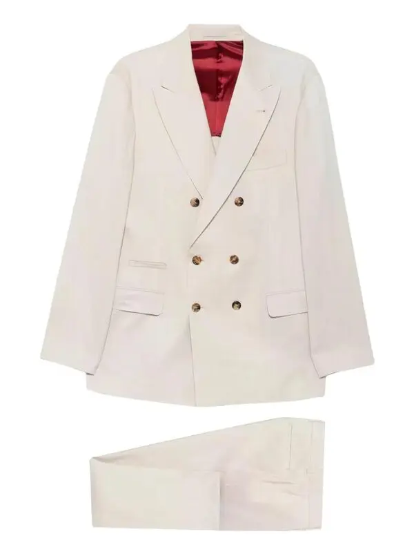 Brunello Cucinelli Double-breasted Suit - Neutrals
