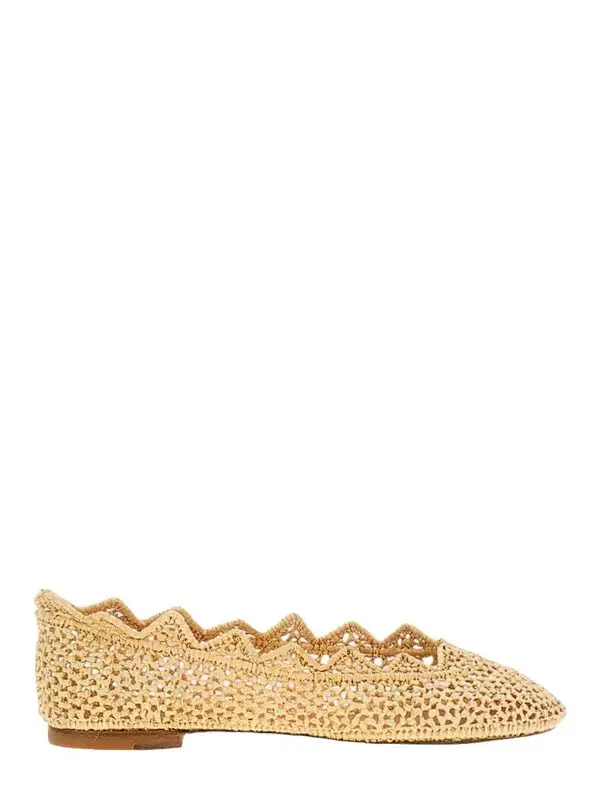 ODISSI Harper Scalloped Ballet Flats - Neutrals
