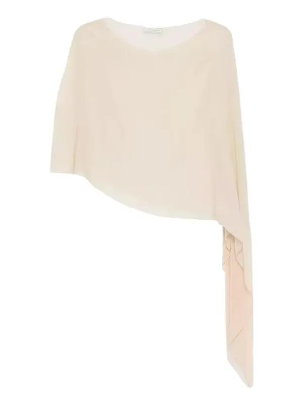 Antonelli Firenze Asymmetric Draped Top - Neutrals