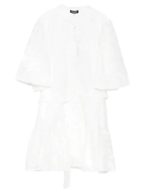 CENERE GB Ruffled Mini Dress - White