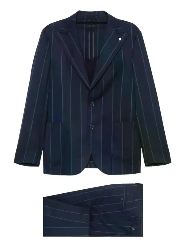 LUIGI BIANCHI MANTOVA Pinstripe-pattern Suit - Blue