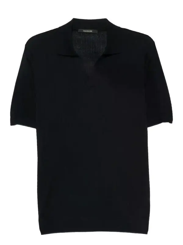 MONTECORE V-neck Knitted T-shirt - Blue