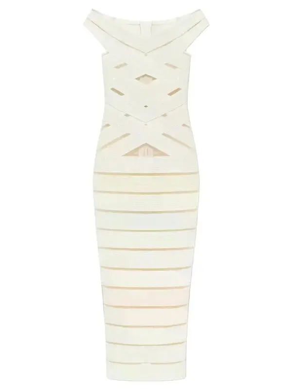 Balmain Glitter-embellished Mini Dress - Neutrals