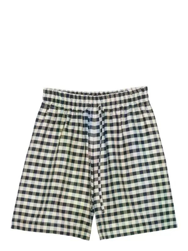Max Mara Gingham-check Drawstring Shorts - Blue