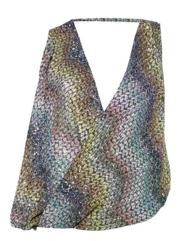 Missoni Zigzag Sequin-embellished Top - Blue
