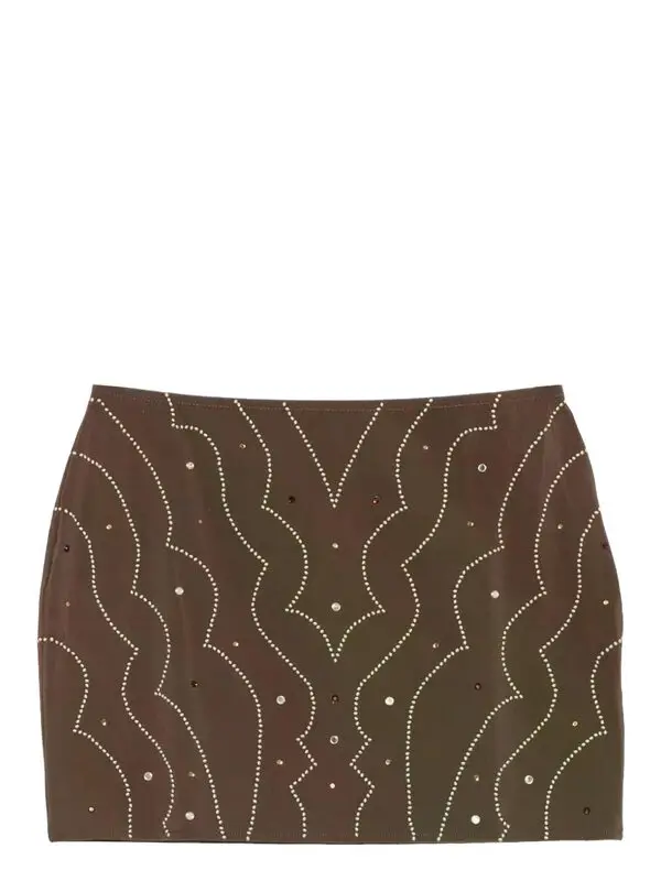 VENUJA Crystal Embellished Wavy Pattern Beach Cover-up - Brown