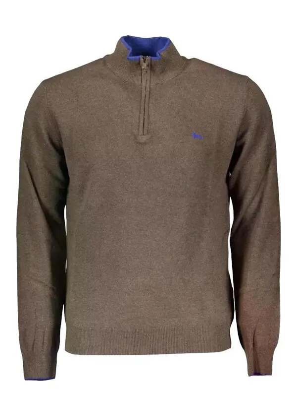 HARMONT & BLAINE Half-zip Cotton Sweater - Brown