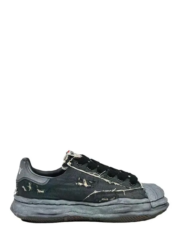 Mihara Yasuhiro Charles Og Sole Ripped-canvas Sneakers - Black