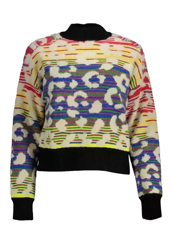 Desigual Leopard-print Striped Sweater - Neutrals