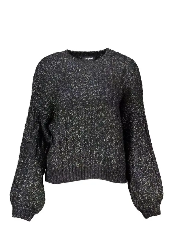 Desigual Cable-knit Balloon-sleeve Sweater - Black