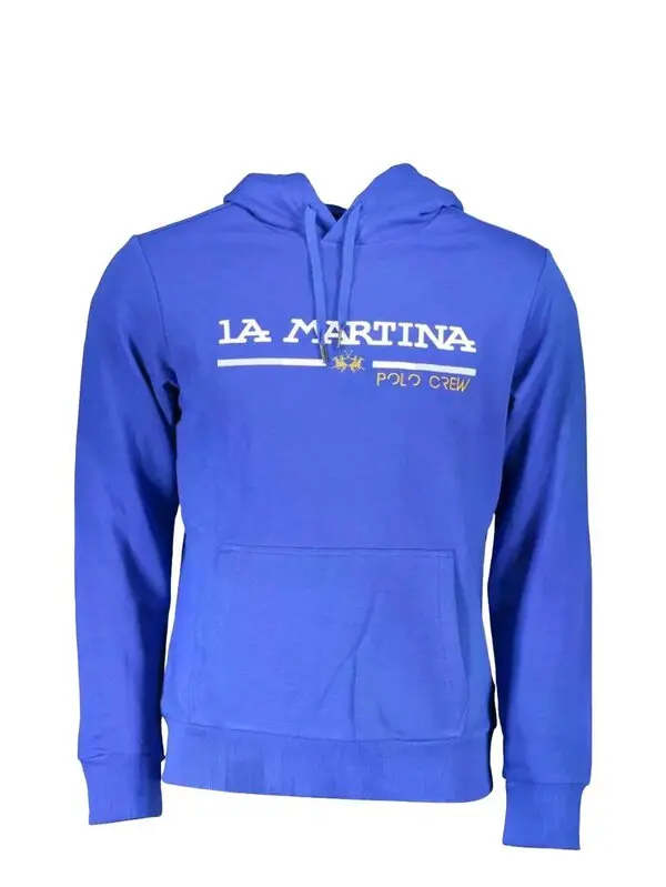 LA MARTINA Logo-detailed Hoodie - Blue