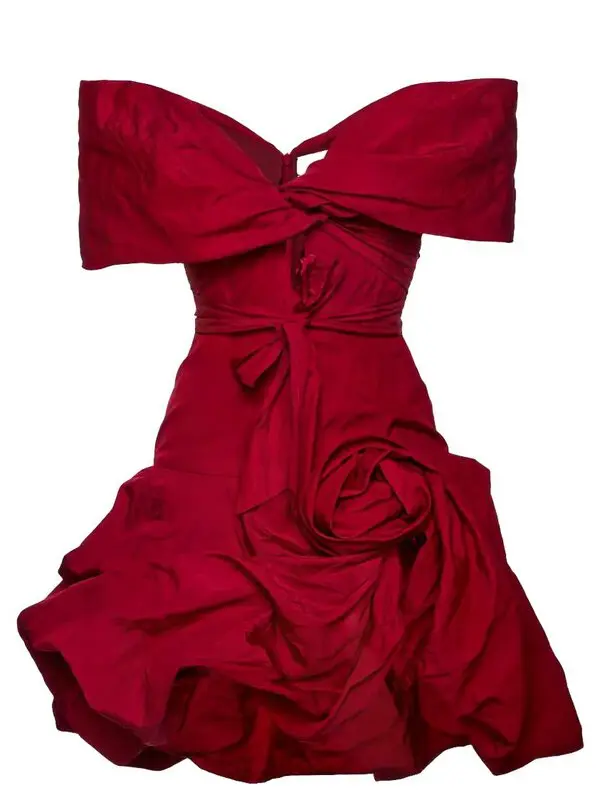 Magda Butrym Rosette-detail Bubble-skirt Dress - Red