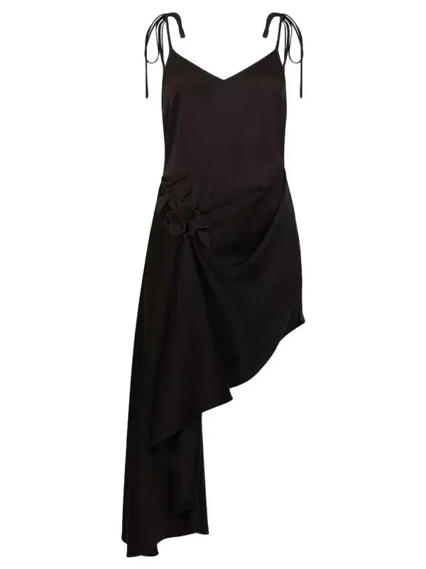 David Koma Appliqué Draped Mini Dress - Black