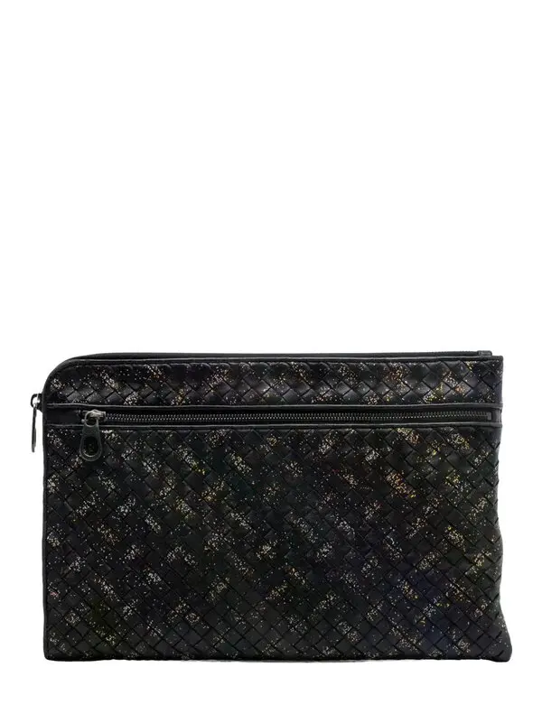 Bottega Veneta Nappa Intrecciato Micro Dot Clutch Bag - Black
