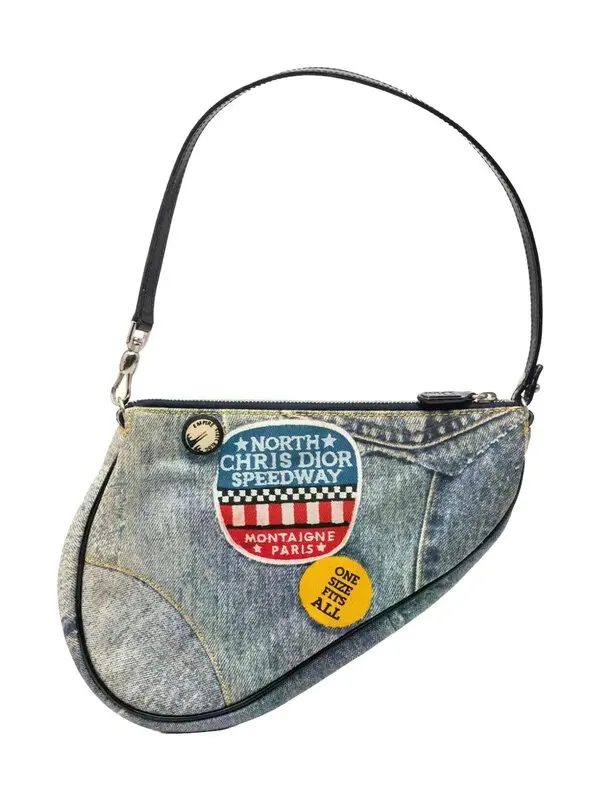 Dior 2001 Mini Speedway Saddle Pochette - Blue