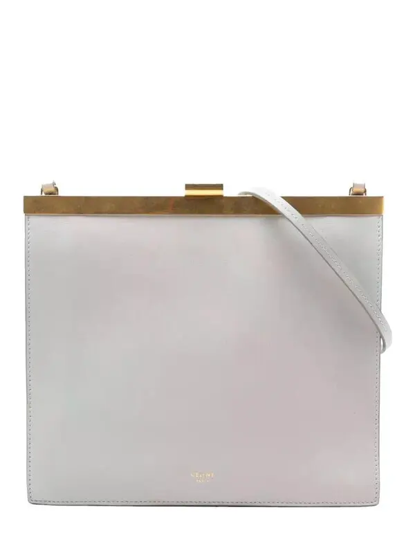 Celine 2017 Mini Leather Clasp Crossbody Bag - Grey