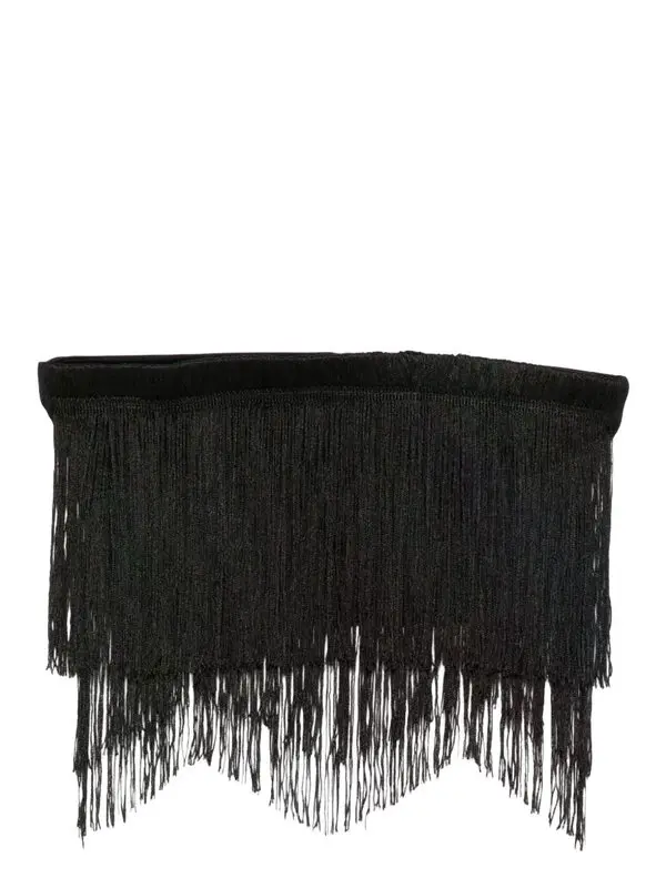 BLESS Fringed Tiered Top - Black