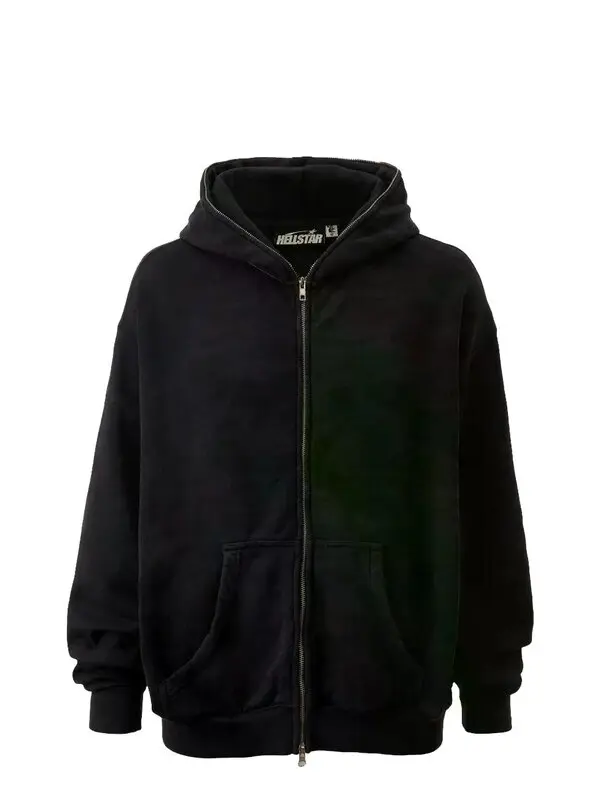 HELLSTAR Overdye Cheetah-print Hoodie - Black