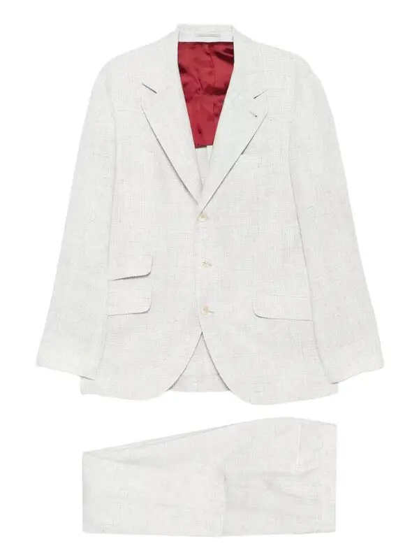 Brunello Cucinelli Prince Of Wales-check Suit - Neutrals