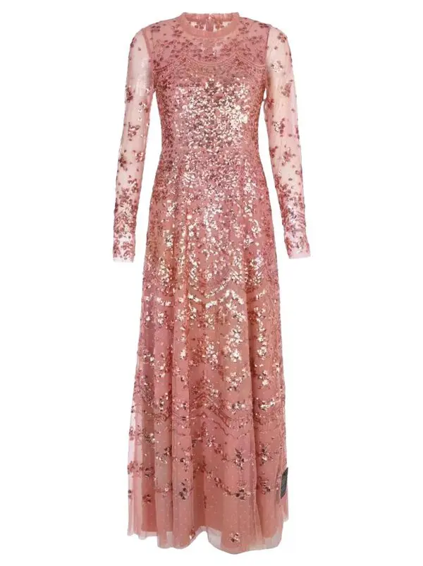 NEEDLE & THREAD Sequin-embellished Gown - Pink