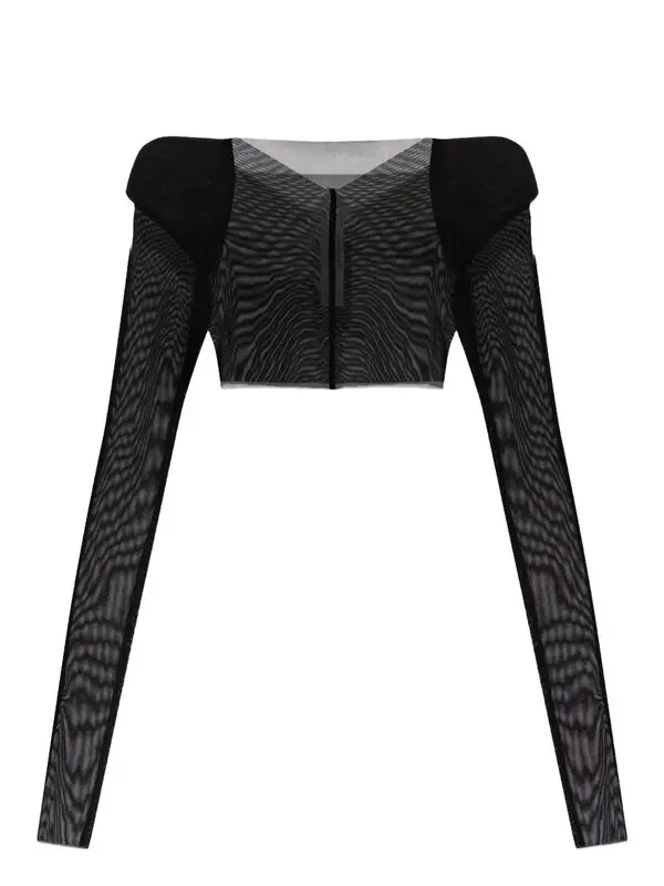 Rick Owens Padded-shoulder Crop Top - Black