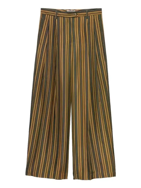 Alberto Biani Vertical-stripe Trousers - Brown