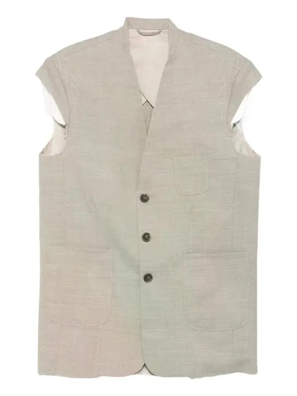 SONIA CARRASCO Sleeveless Patch-pocket Jacket - Grey